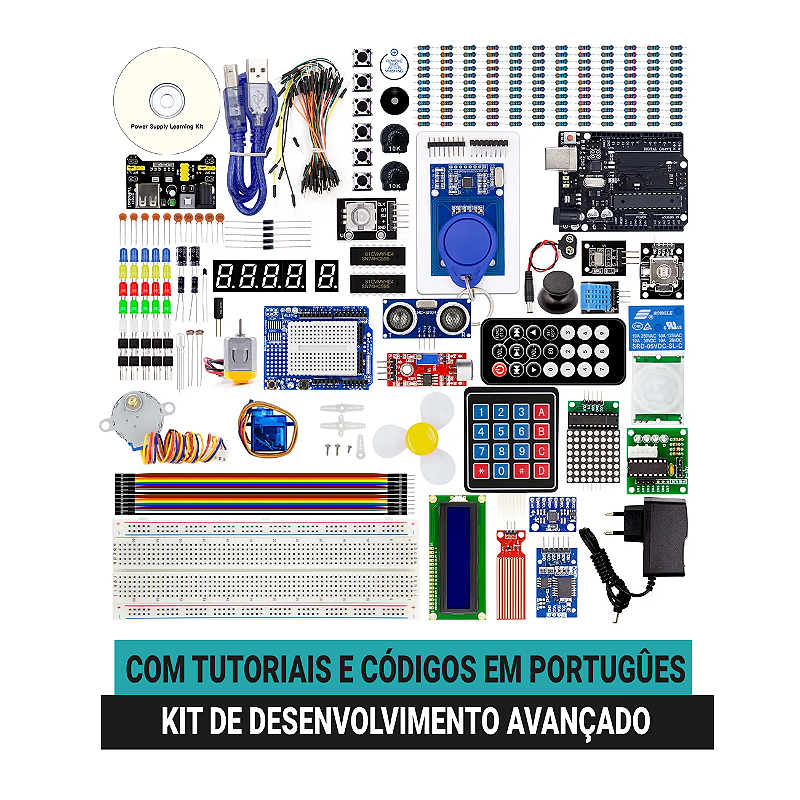 Kit Avançado Componentes Eletrônicos Para Arduino Caixa NFe ...