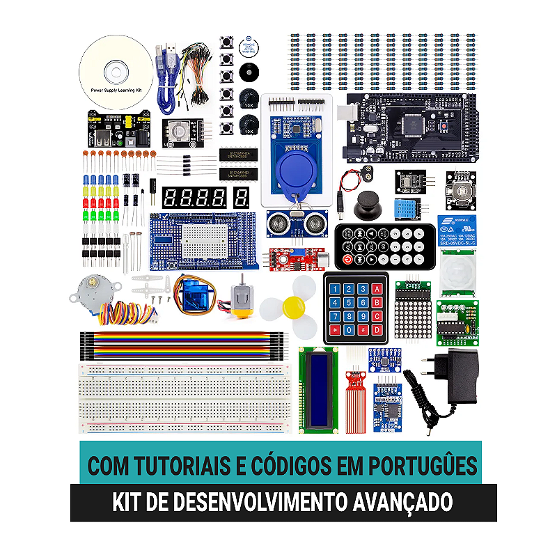 Kit Mega Avançado Componentes Para Arduino Caixa NFe - RoboBuilders ...