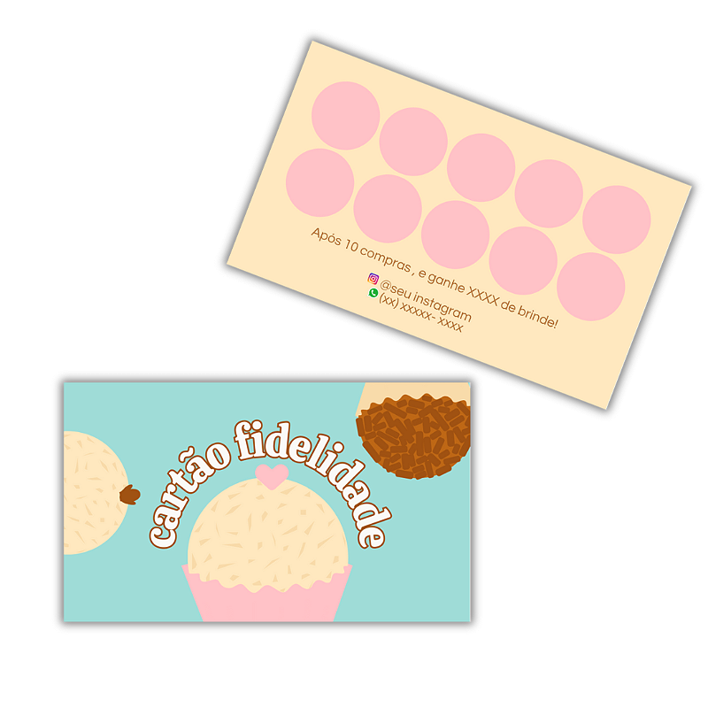 MODELO 2 - Cartão Fidelidade com sua logotipo, Frase, Instagram e ...
