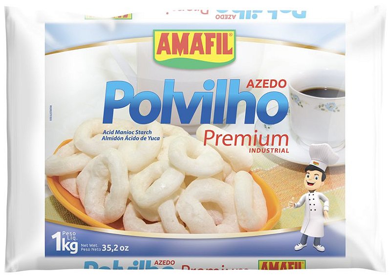 Polvilho De Mandioca Amafil Azedo Premium Embalagem Plastica 1Kg ...