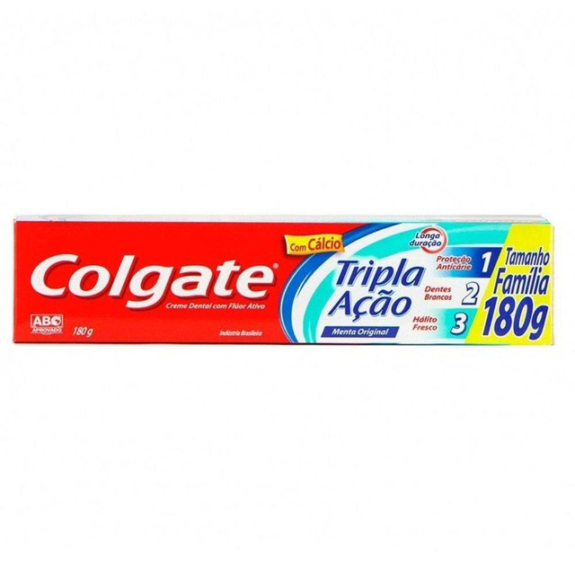 Creme Dental Colgate Tripla Acao 180Gr - Embalagem 12X180 GR - Preço ...