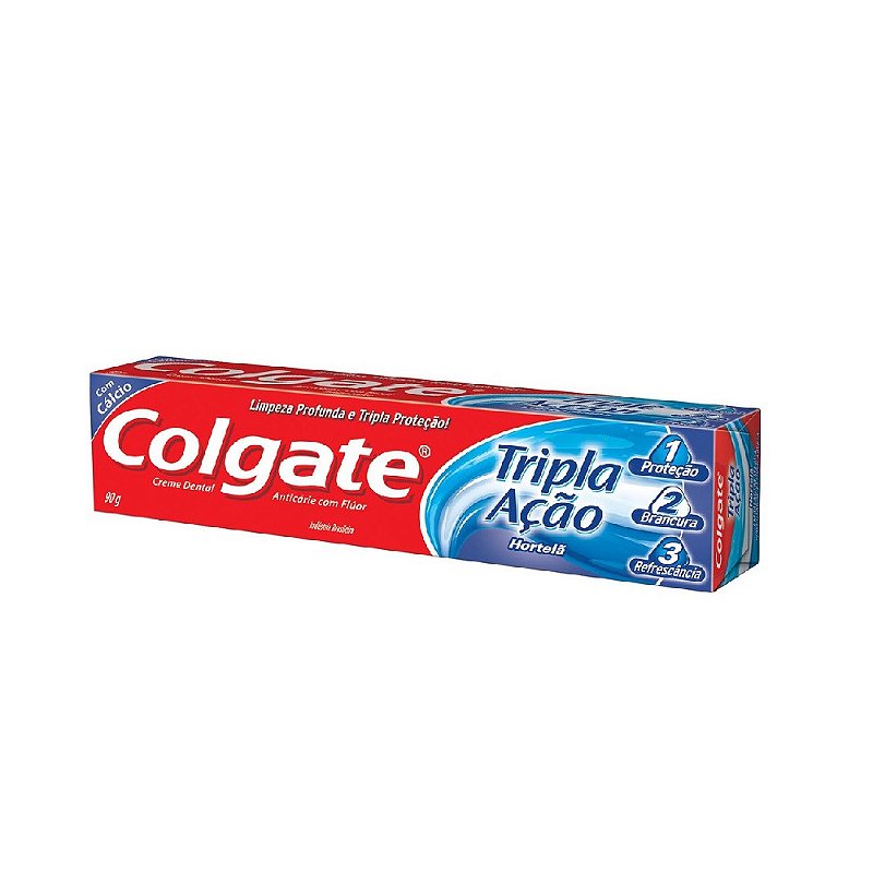 Creme Dental Colgate Tripla Acao Hortela 90Gr - Embalagem 12X90 GR ...
