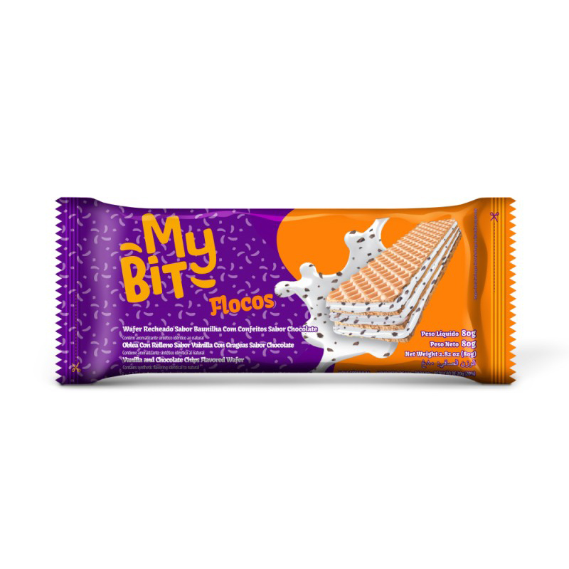Biscoito Wafer My Bit Flocos - Embalagem 40X80 GR - Preço Unitário R$1 ...