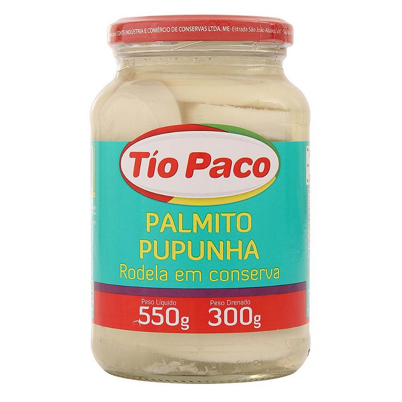 Palmito Tio Paco Pupunha Rodelas Vidro 300Gr - Embalagem 1X300 GR ...