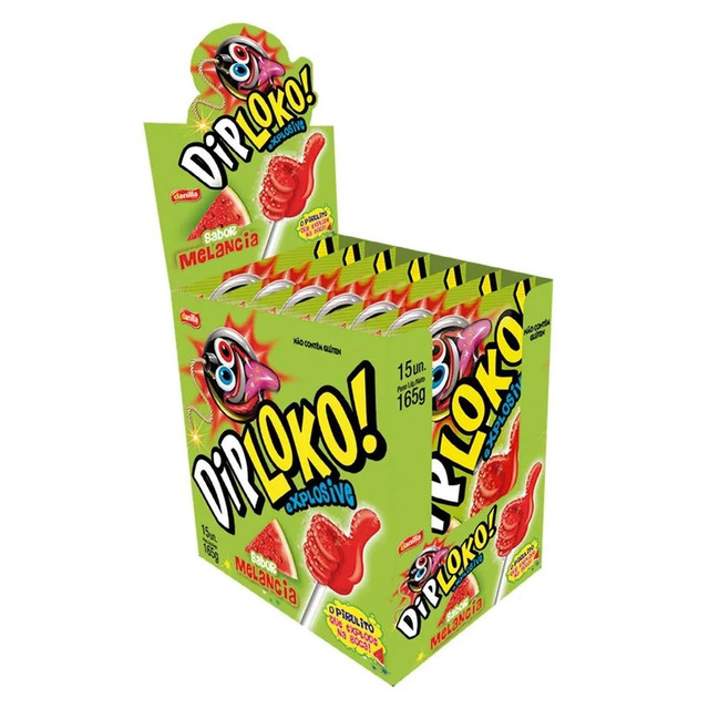 Pirulito Diploko Boom Melancia 11Gr - Embalagem 15X11 GR - Preço ...