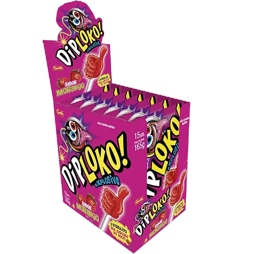 Pirulito Diploko Boom Morango 11Gr - Embalagem 15X11 GR - Preço ...