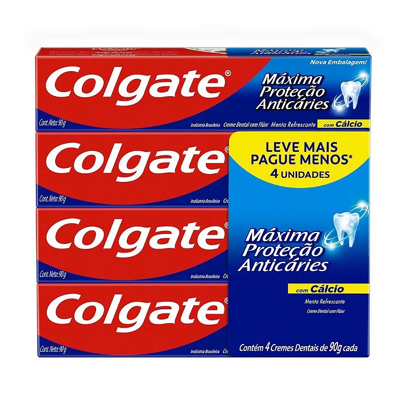 Creme Dental Colgate Maxima Protecao Anticaries Pack Promocional 90Gr ...