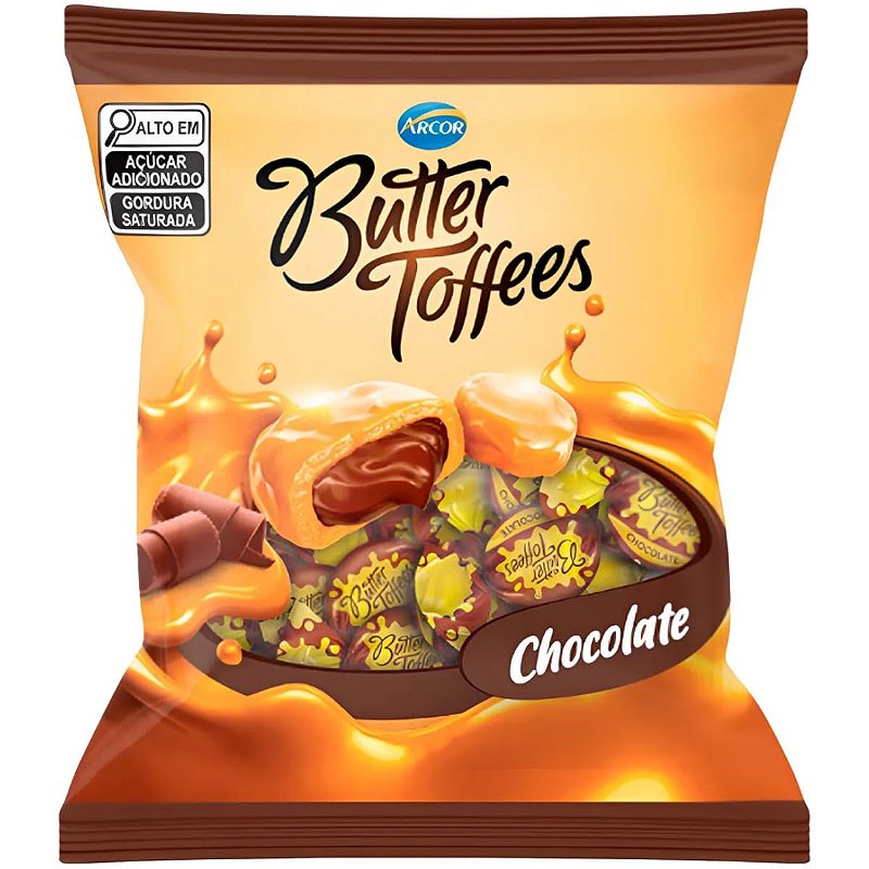 Bala Butter Toffees Arcor Chocolate 400Gr - Embalagem 1X400 GR - Real ...