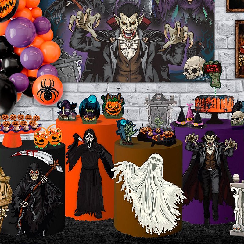 Painel Decoração Halloween Festa Horripilante - Panico 53cm - Rivfestas ...