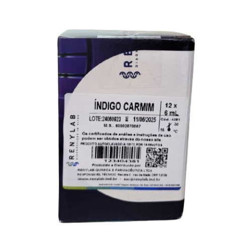 Índigo Carmim 0,5% para Endoscopia 6mL Caixa c/12 - Manancial Medical