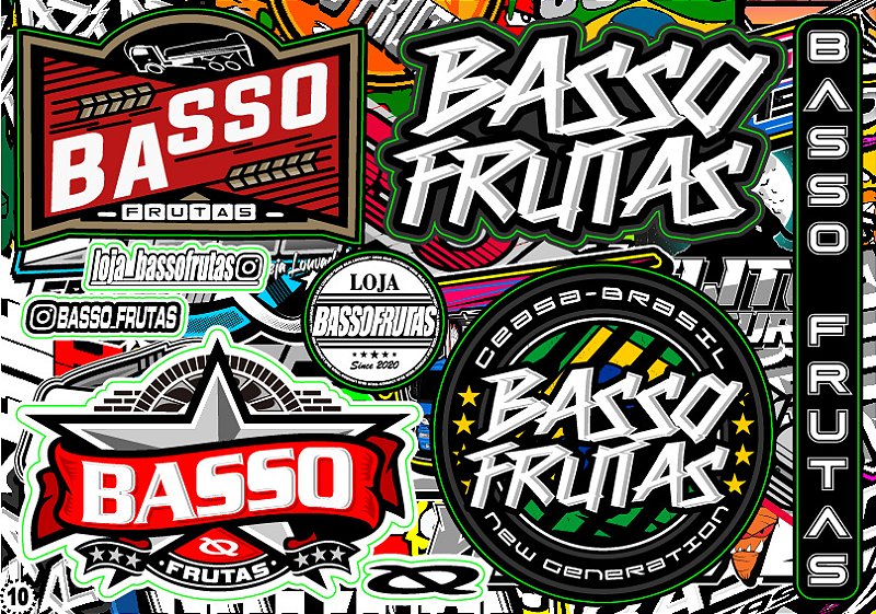 Cartela de Adesivo Modelo 10 - Basso Store