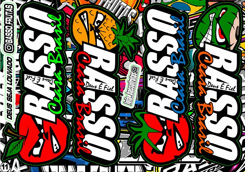 Cartela de Adesivo Modelo 11 - Basso Store