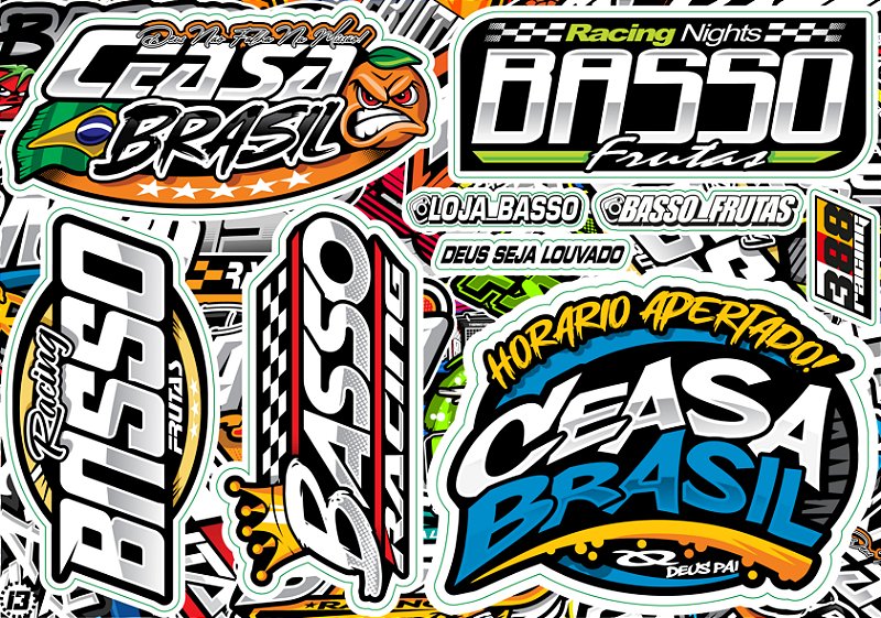 Cartela de Adesivo Modelo 13 - Basso Store