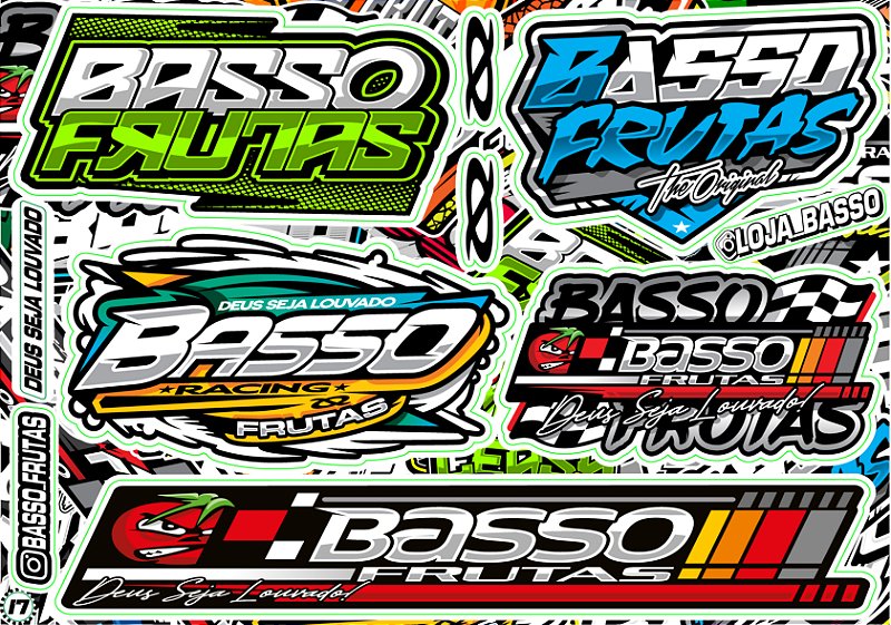 Cartela de Adesivos Modelo 17 - Basso Store