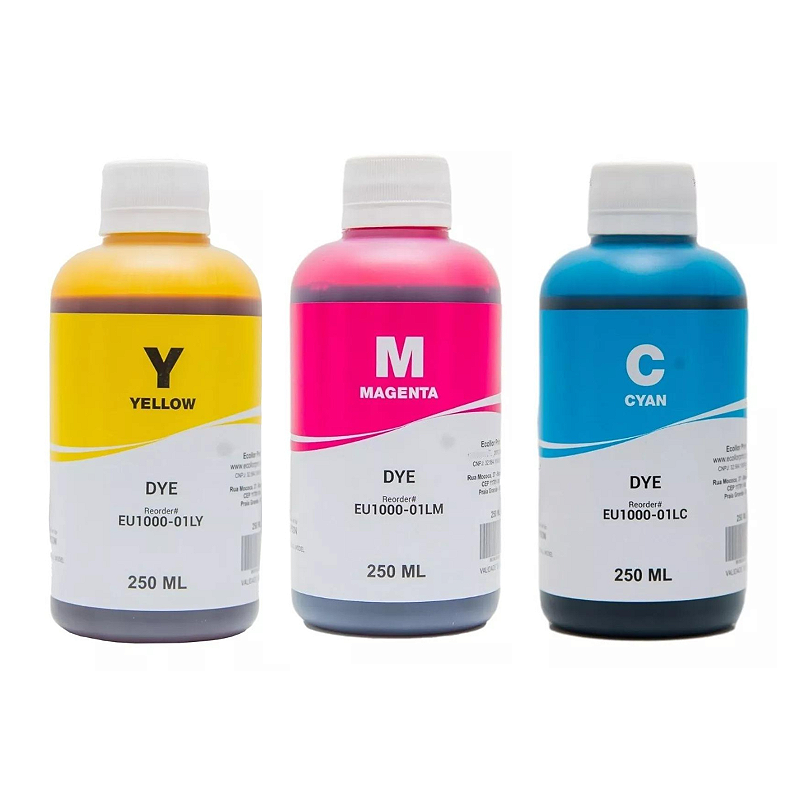 Kit 3 X 250ML Tintas para Epson L220 L375 L365 L355 L110 L395 L3150 ...