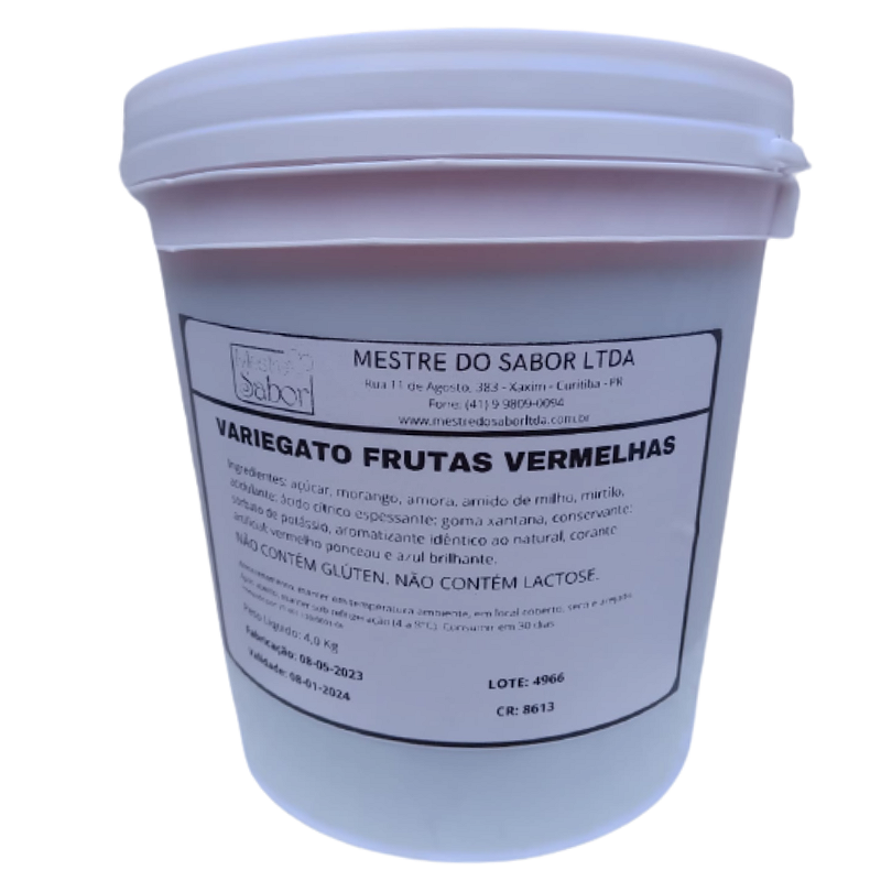 Variegato Frutas Vermelhas MS 4kg - Mestre do Sabor - Produtos para ...