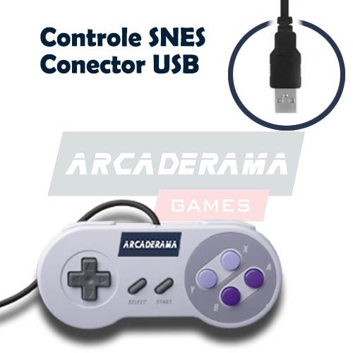 Controle Super Nintendo com USB - ARCADERAMA GAMES