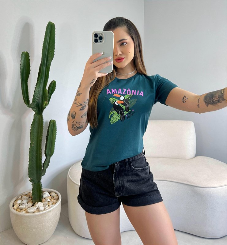 T-SHIRT AMAZÔNIA TUCANOS - VERDE NOITE - 44 T-SHIRTS