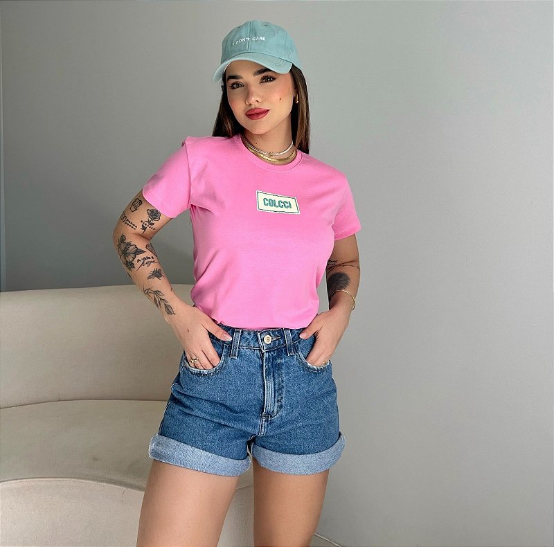 T-SHIRT COLCCI ALTO RELEVO - ROSA BABALOO - TShirteria 44 Graus