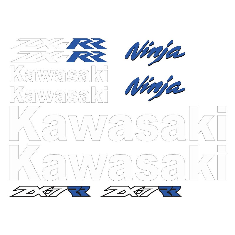 Adesivo Kawasaki ZX-7RR Laminado - Cromo Decor - Pastilhas Adesivas ...