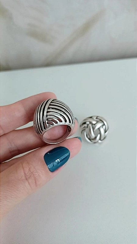 Anel novelo - AN218 (TAMANHO 19) - Zoglio Acessórios