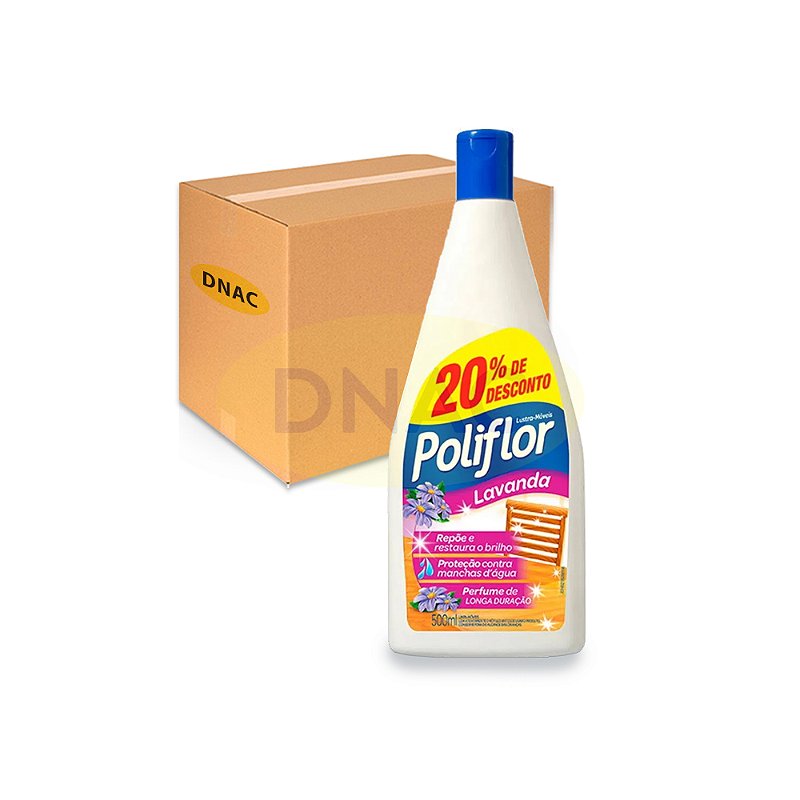 12un Lustra Móveis Com 500ml Poliflor Aroma Lavanda - DNAC