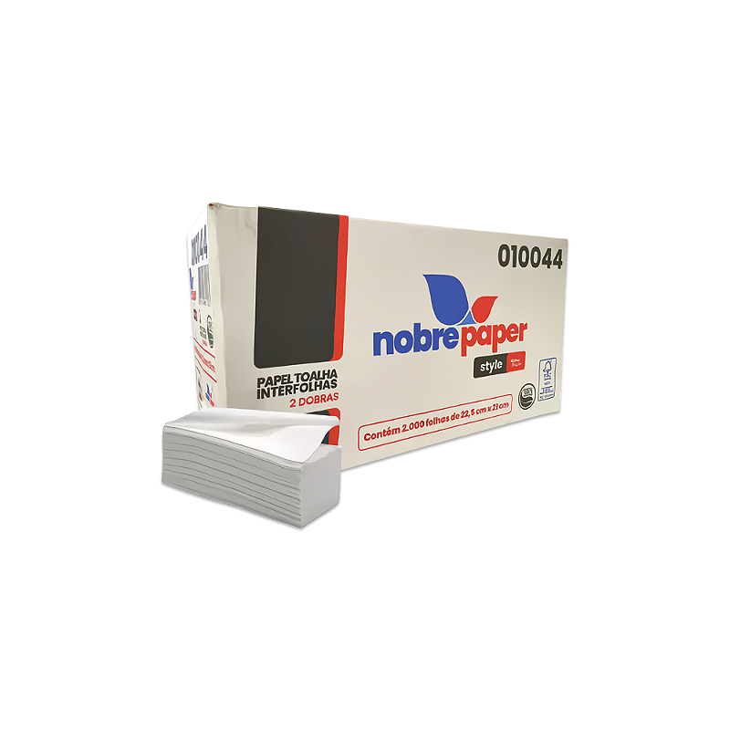 2000 Folhas Papel Interfolhado Branco 22,5x21 Nobre - DNAC