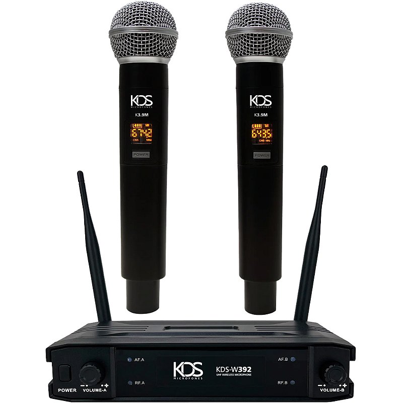 Microfone Sem Fio UHF Kadosh KDS-W392M Dinâmico de Mão Duplo - Guitar ...