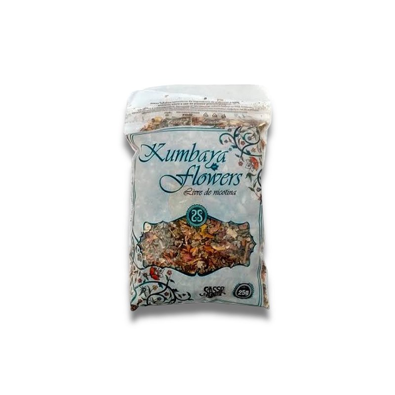 TABACO KUMBAYA FLOWERS 25G - SASSO (SEM NICOTINA) MIX DE ERVAS - Mudan ...