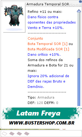 Armadura Temporal SOR [1] - Buster Shop