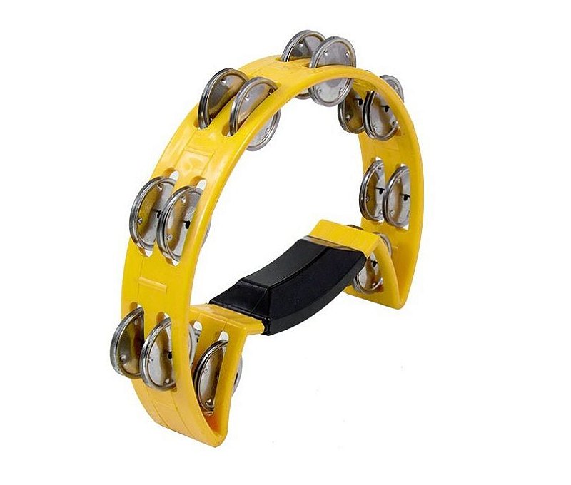 Pandeiro Meia Lua Pandeirola Amarelo Wood 16 Platinelas Inox - King ...