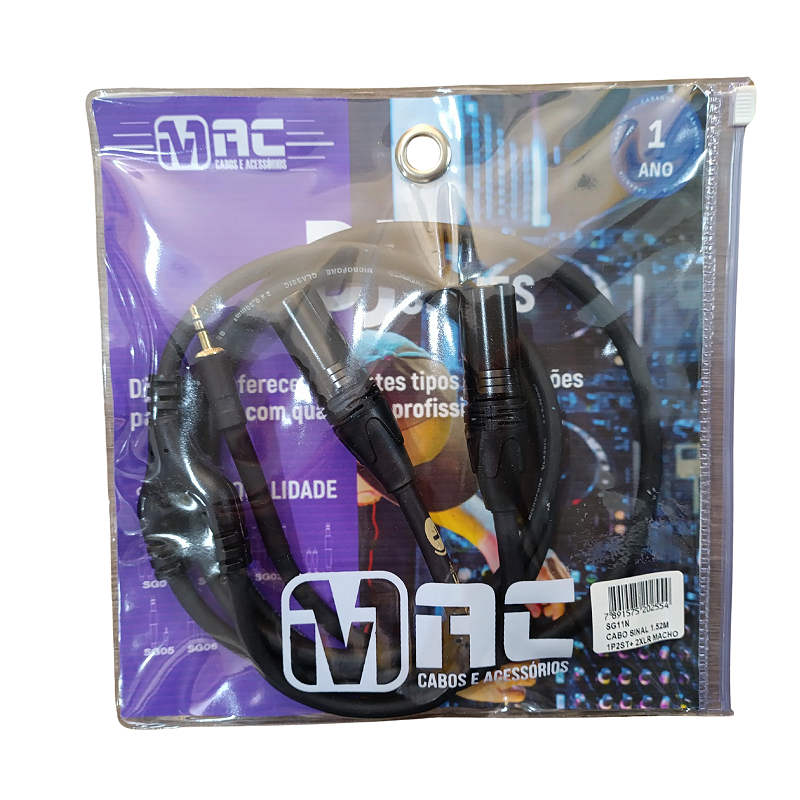 Cabo P2 Stereo x 2 XLR Macho 1,52 Metro Classic Mac Cabos - King ...