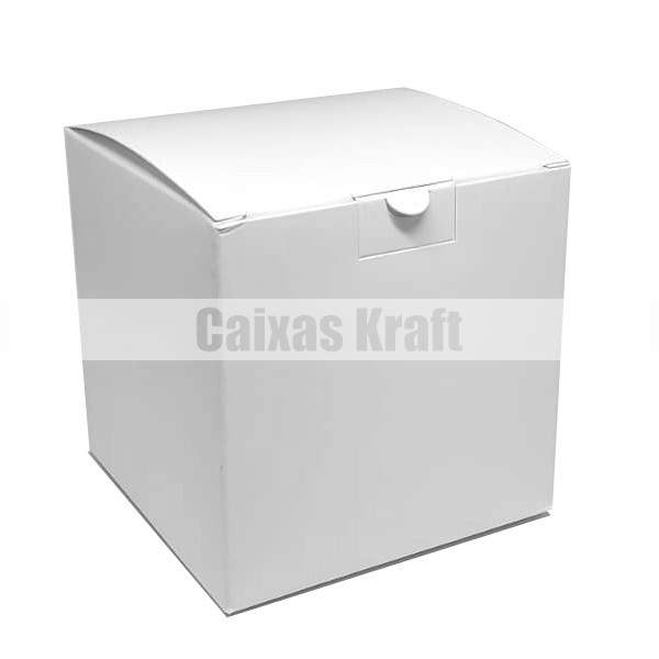 Caixinha 8x8x8 cm em triplex branco 300g - 25 unidades - Caixas Kraft