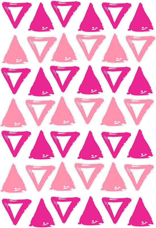 Adesivos de Parede Triângulo Rosa - Cola e Decora - Decoração Infantil