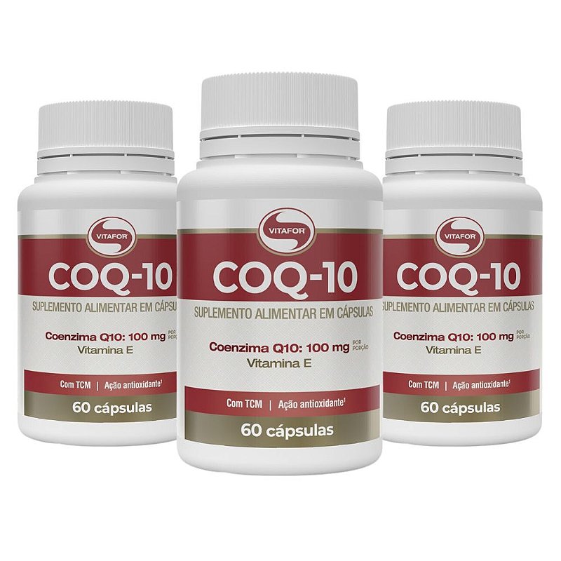 Kit 3x Coenzima Q10 100mg 60 caps. Vitafor - Origem Mercado ...