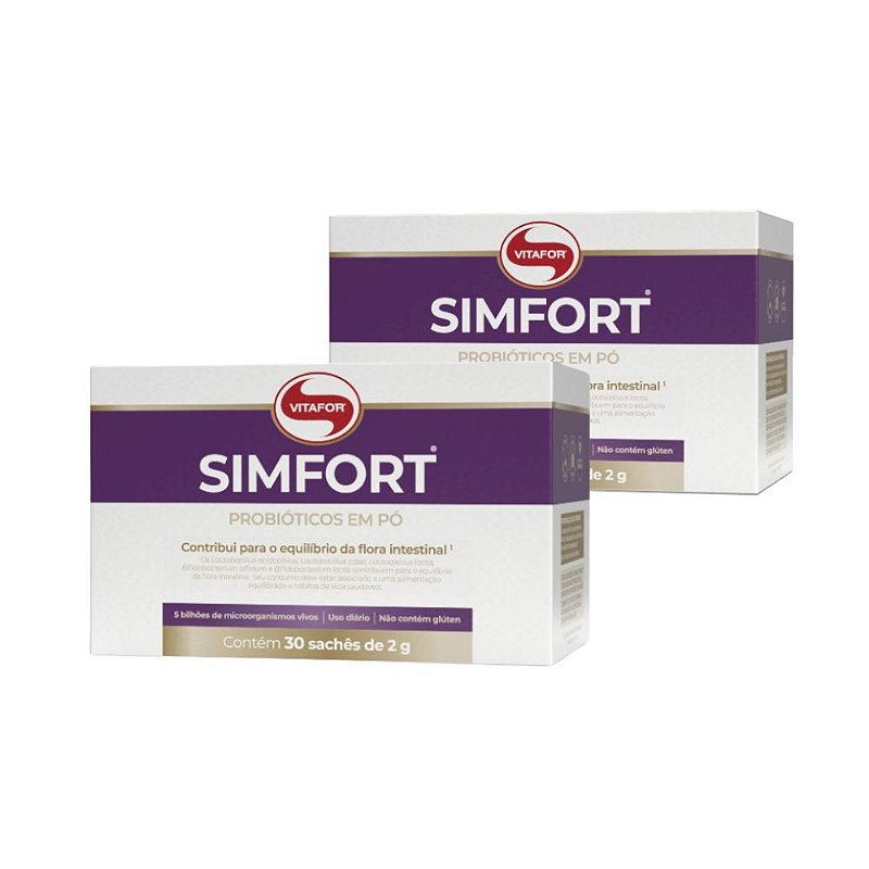 Kit 2x Simfort 30 sachês 2g Vitafor - Origem Mercado - Suplementos e ...