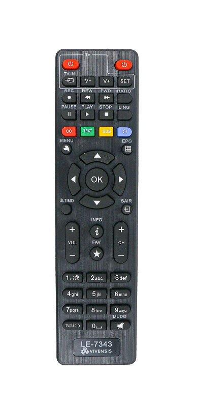 Controle Remoto P/ Receptor Vivensis VX10 LE-7343 - AMS ACESSÓRIOS - Controles Remotos, Cabos e ...