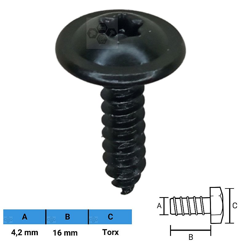 Parafuso Automotivo Torx 4,2 X 16mm - Clickpresilhas