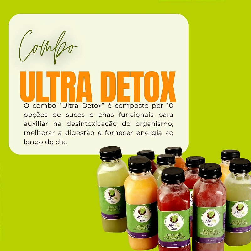 Combo ULTRA DETOX – 10 Sucos e Chás - Mr. Fit Home
