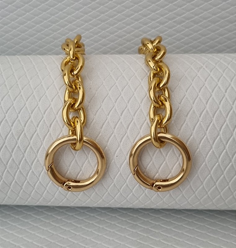 ALÇA DE ALUMÍNIO GOTA DOURADA 3.5MM COM 60 CM - Dom armarinhos