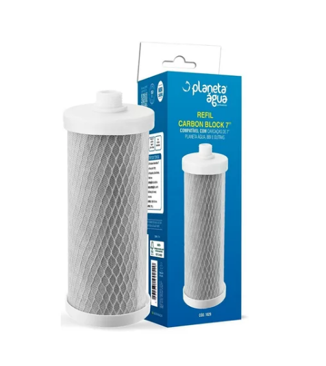 Elemento filtrante Carbon Block 7 polegadas com rosca - Acqua Leve - A ...