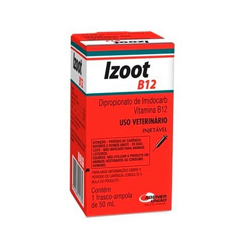 Izoot B12 Antimicrobiano Injetável 50ml Agener União - Farmácia da Vaca ...