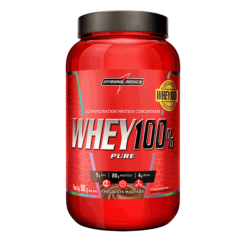 Whey Protein 100 Pure 900g Pote Integral MÉdica Casa Do Maromba