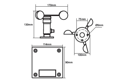 Anemômetro Digital com Hélices em PVC - Azanelli - Indústria e Comércio