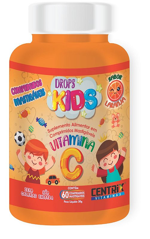 Suplemento alimentar de vitamina C em comprimidos - Sabor laranja - Ma ...