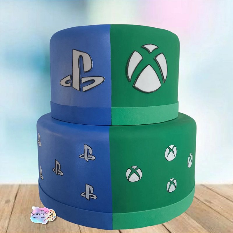 Bolo Fake Playstation / Xbox / Vídeo Game - Criações em EVA