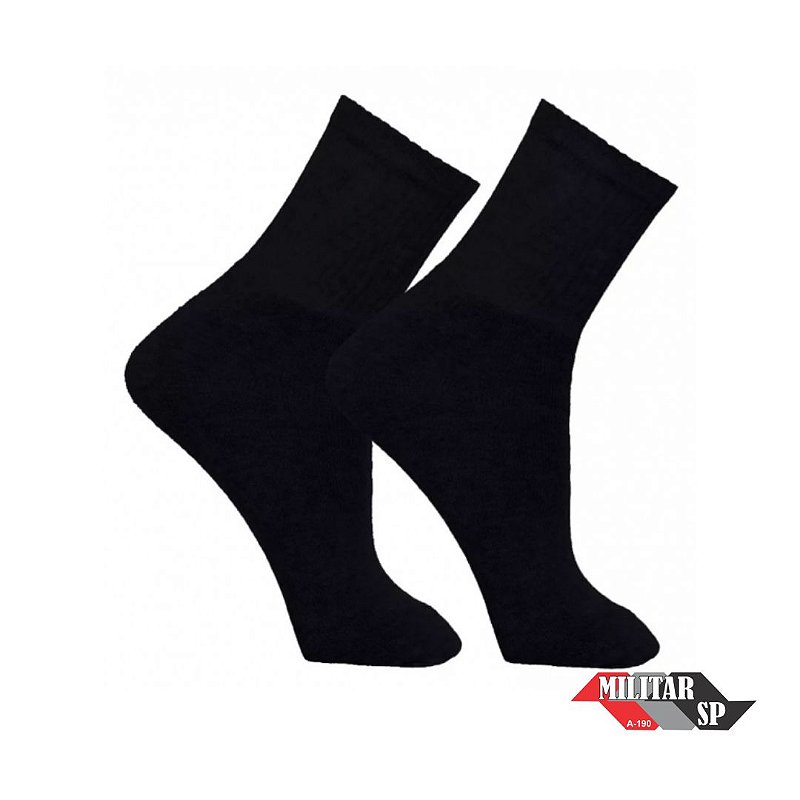 MEIA MASCULINA CANO ALTO SPORT ALGODÃO - Militar SP-Artigos Militar