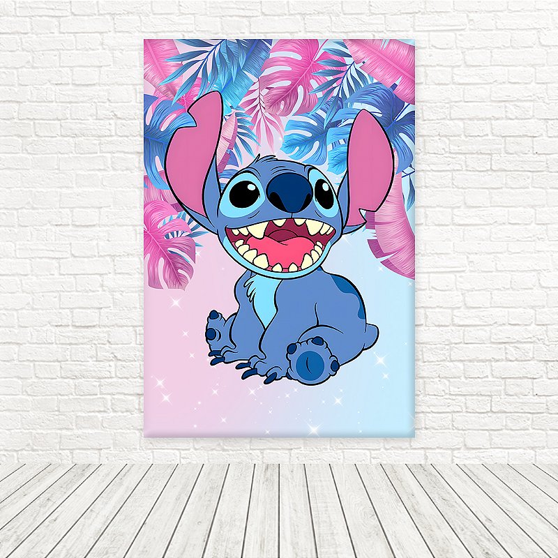 Painel Retangular Tecido Sublimado 3D Lilo Stitch 1,50x2,20 WRT-7186 ...