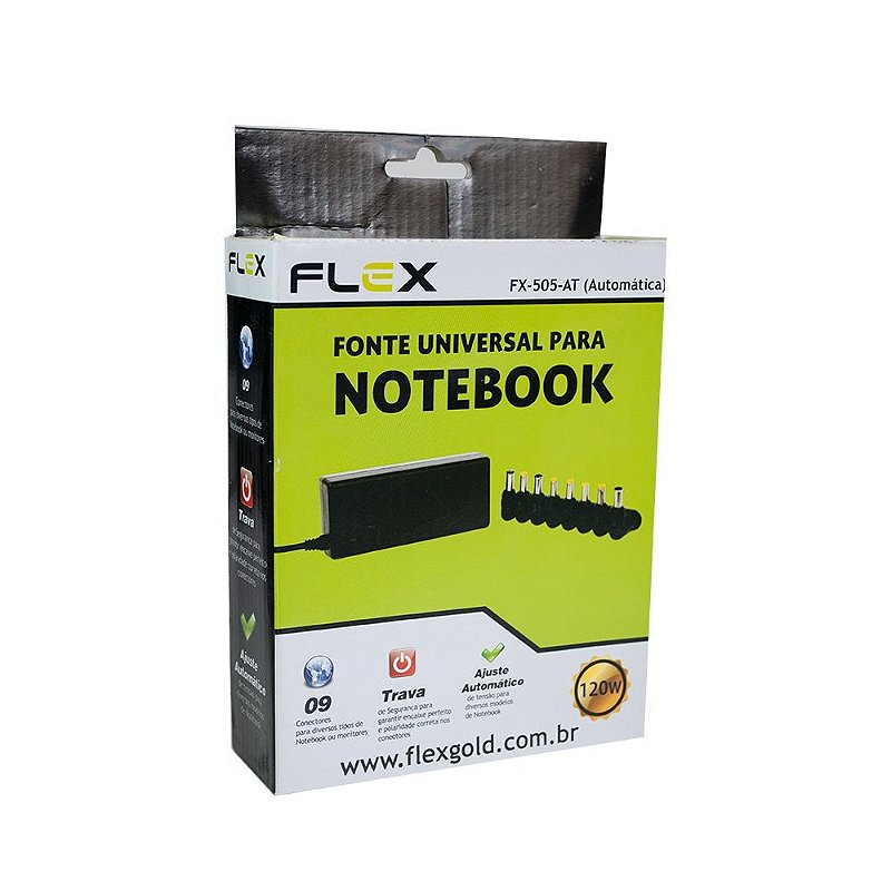 Fonte Universal para Notebook 100w FX-505A FLEX | Elétrica Suzuki ...