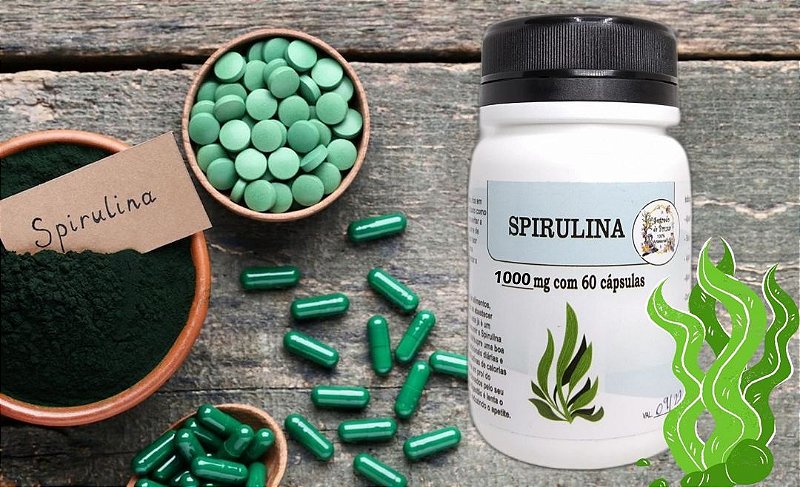 SPIRULINA 1000mg c/ 60 cápsulas - O segredo da Bruxa